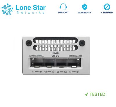 Cisco C3850-NM-4-10G 4-Port 10 Gigabit Ethernet Network Module 3850 ...