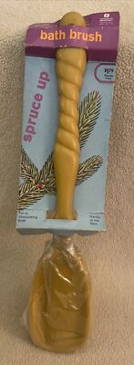 Vintage NOS Wright Bernet Bath Brush & Sponge MCM GOLD Plastic Long ...