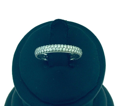 PANDORA Sterling Silver Double Row Full Wrap CZ Band Ring size 6.75 | eBay