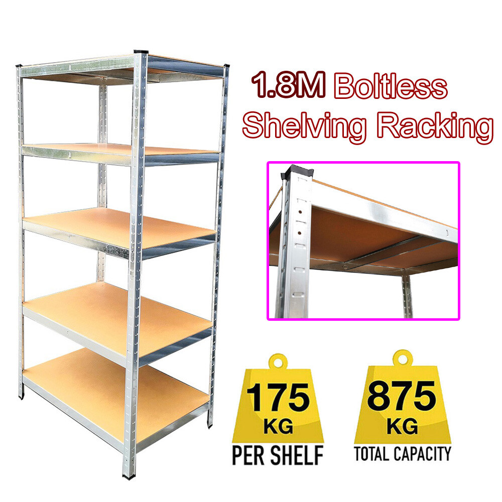 5,4 Tier Heavy Duty Metal Galvanized Shelving Rack Unit Garage Storage ...