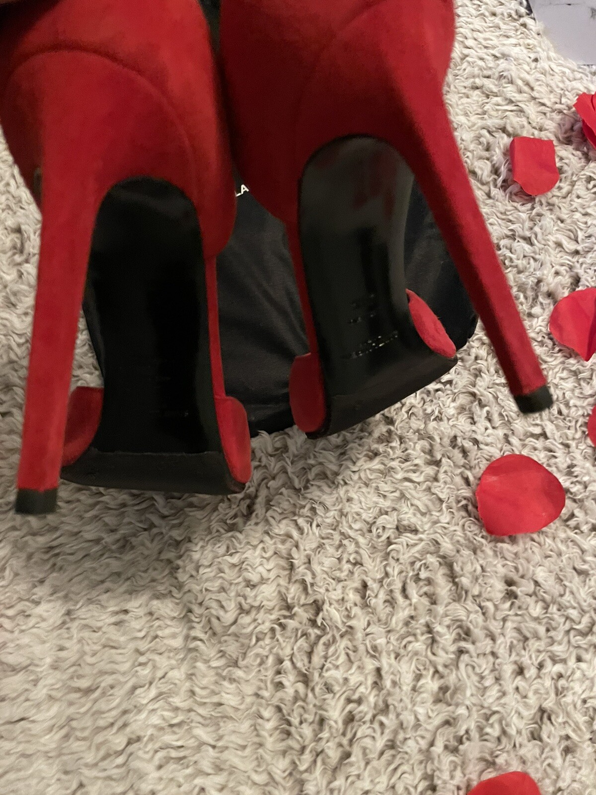 Authentic red Saint Laurent Paris D’orsay suede pumps - Gem