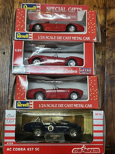 4 - Revell Red Shelby Cobra 427 AC 1/24 Scale Diecast Metal Model Car ...