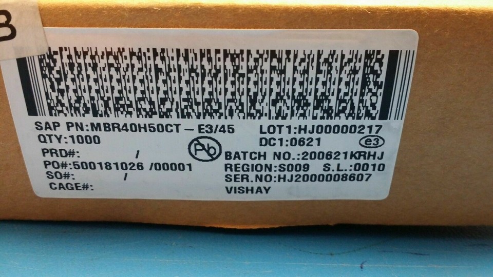 (5 PCS) MBR40H50CT-E3 VISHAY DIODE ARRAY SCHOTTKY 50V TO220AB ROHS | eBay