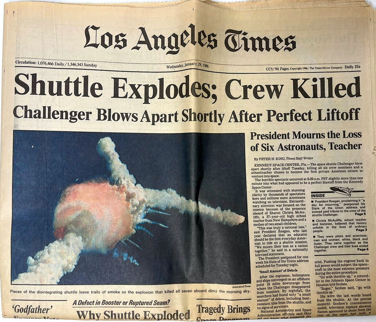 Space Shuttle Challenger Newspaper