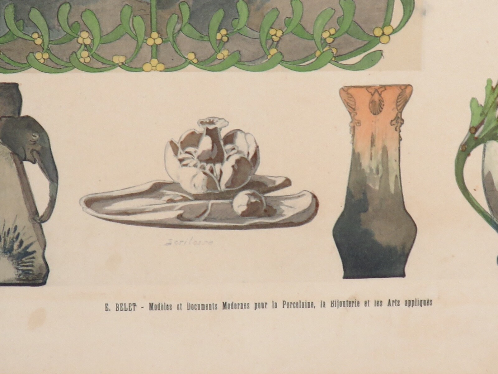 2 Rare Antique Emile Belet Art Nouveau Heliotype Prints Sèvres Paris ...