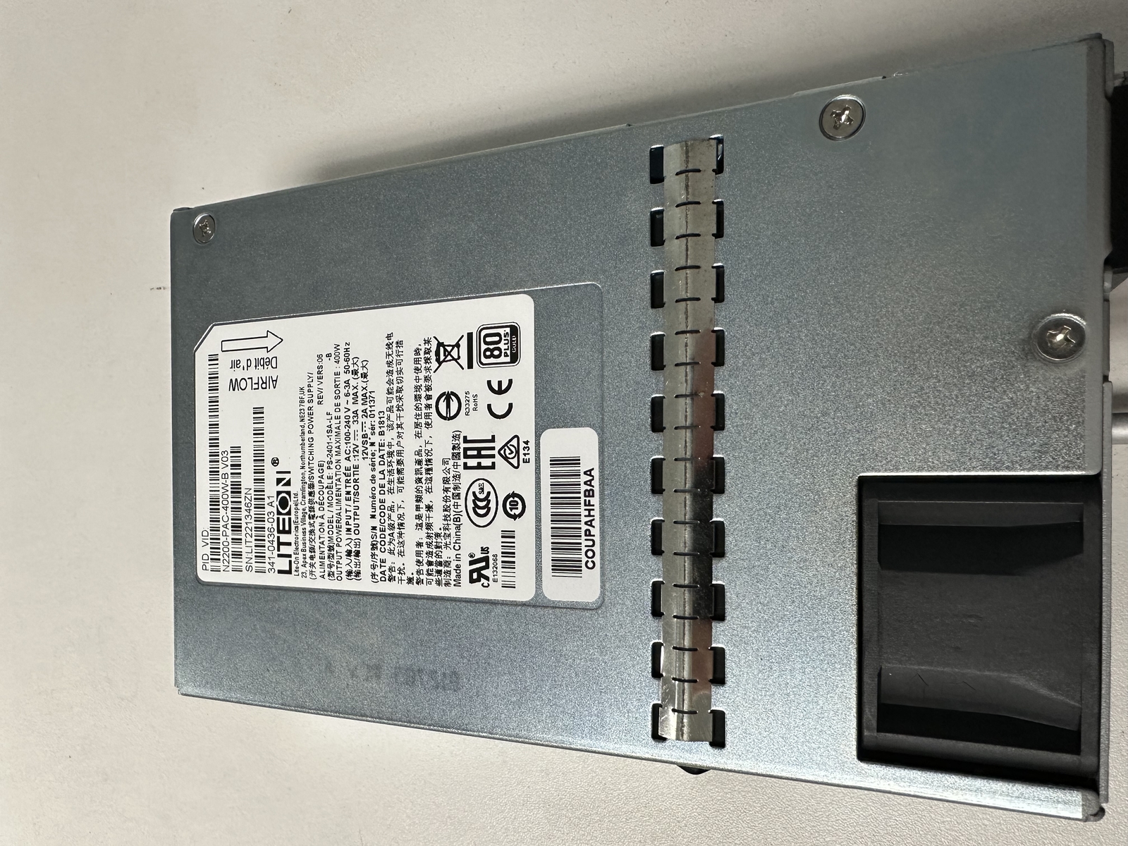 Cisco N2200-PAC-400W-B 2200 FEX Power Supply, Back to Front | eBay