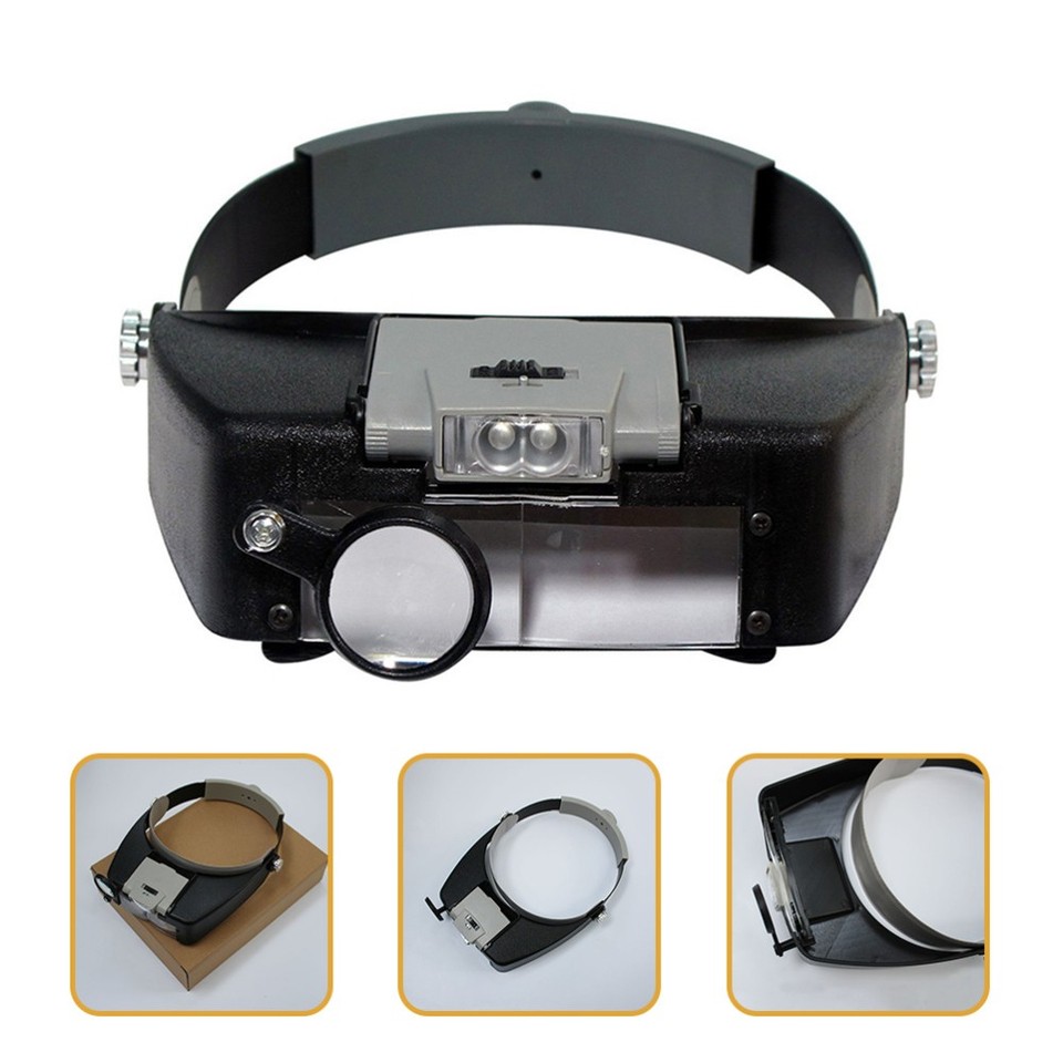 2 Pieces Magnify Glass Head Mount Magnifying Useful Mounted Magnifier ...