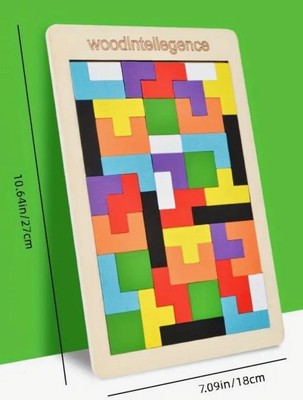 Colorful Educational Brain Teaser Game with Geometric Shapes, Puzzle | eBay