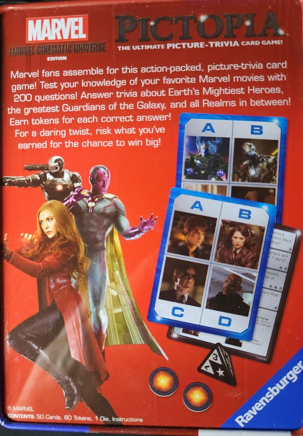 Marvel+Pictopia+Trivia+Card+Game+Ravensburger+3d+Tin+MCU for sale ...