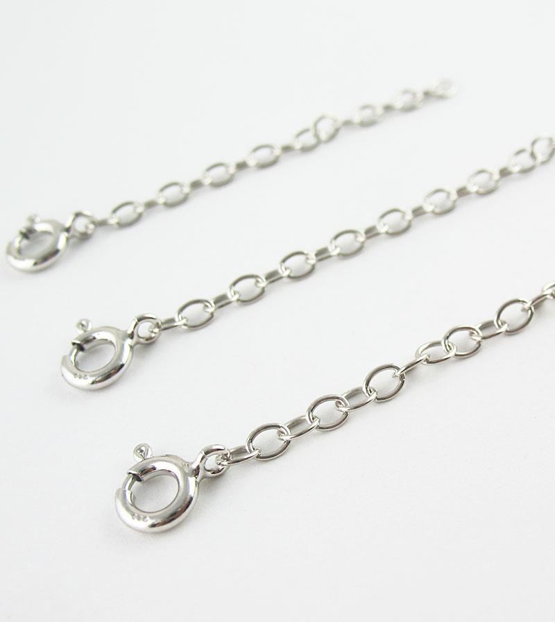 Necklace Extender Extension Chain Bracelet Rhodium Plated Sterling ...