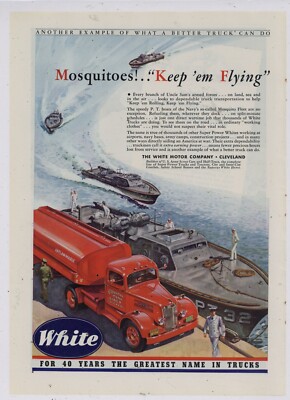 1942 White Truck Ad: World War Two Theme - Coastal Tank Lines Gas ...
