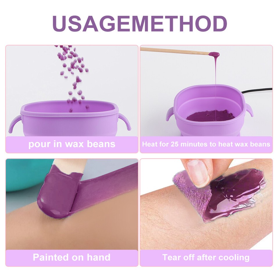 Silicone Wax Warmer Portable Wax Pot 100W Hair Removal Wax Machine for ...