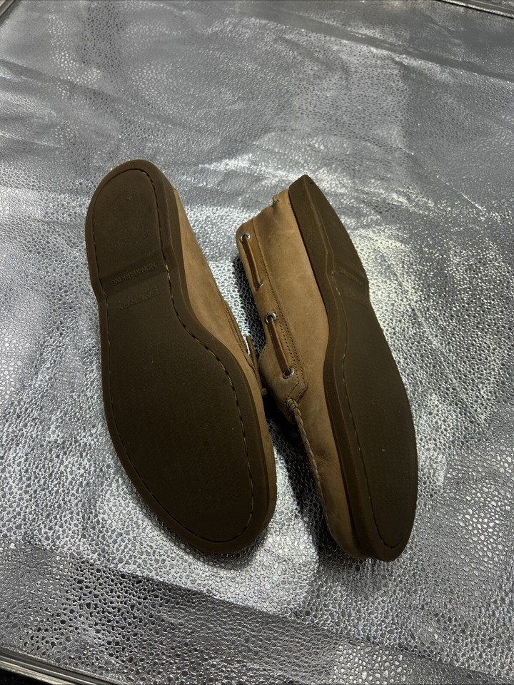 Sperry Top Side Boat Shoes Light Brown Leather Men Size 10 100s Preppy ...