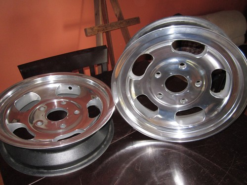 US INDY MAGS 15x4.5 FRONT RUNNER WHEELS 5x5.5 POLISHED GASSER HOT ROD ...