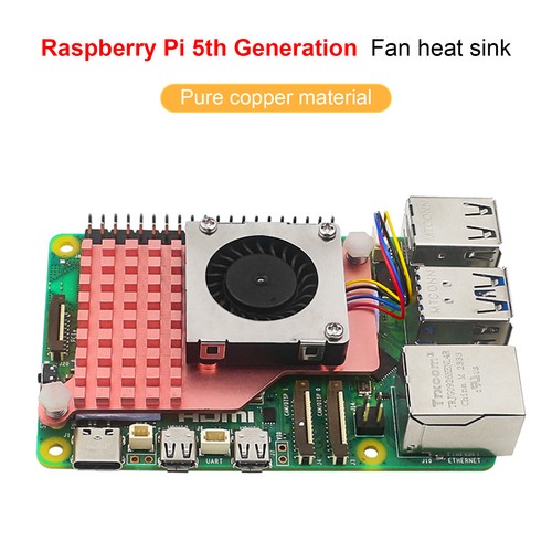 Raspberry Pi 5 Fan Radiator Pure Copper Material Heat Sink Blower ...