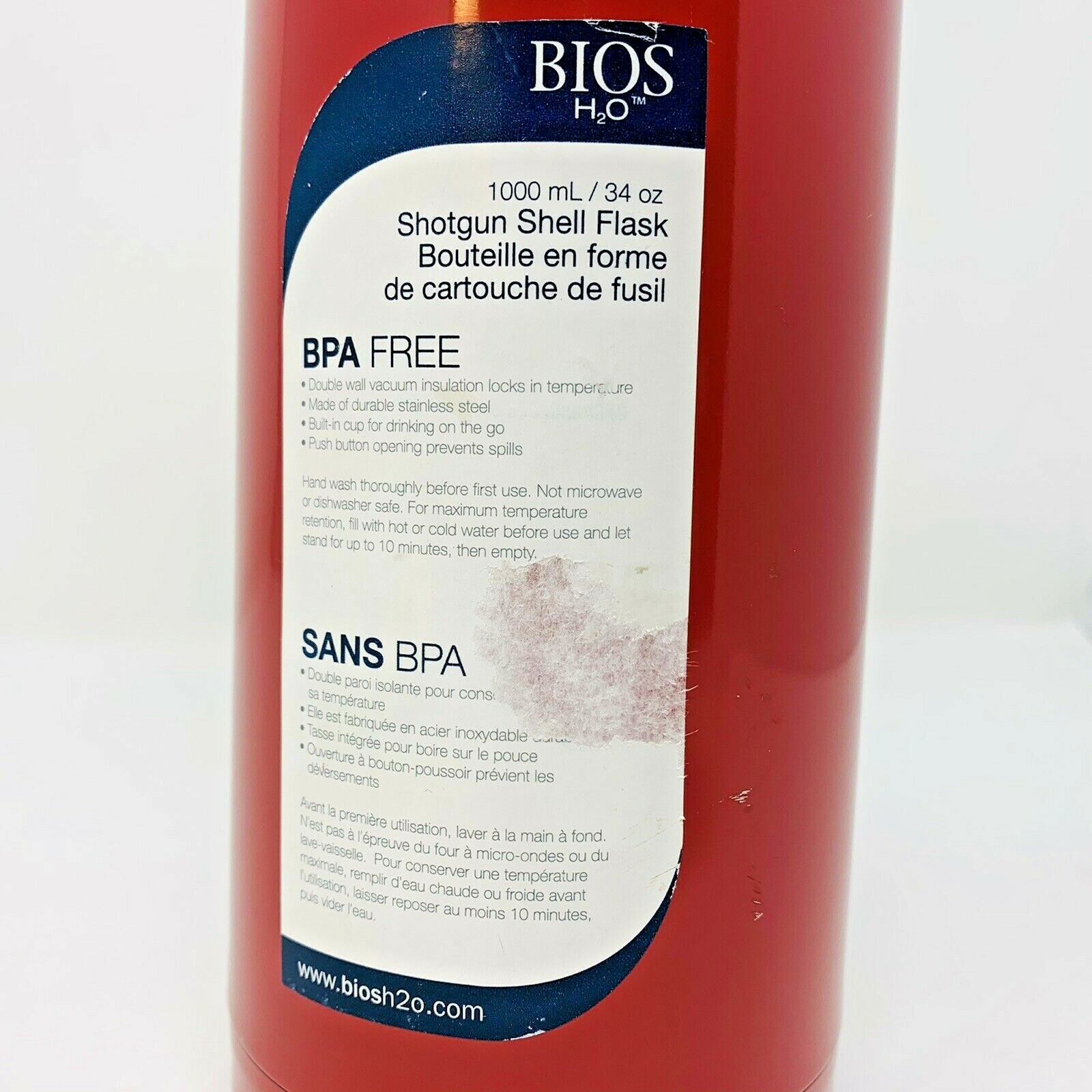 Bios H20 Shotgun Shell Thermos 12 Gauge Insulated Hunter Gift Coffee ...