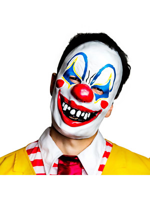 Circus Clown Mask Adults Halloween Creepy Clown Fancy Dress Mens Ladies ...