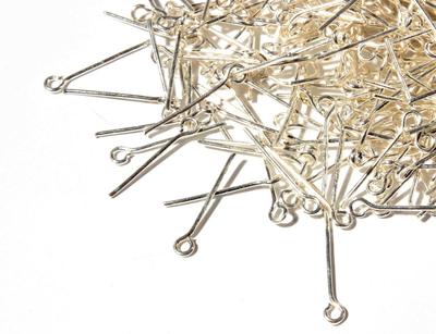 Lot 80pcs 16mm vintage silver tone jewelry chandelier loop head ...