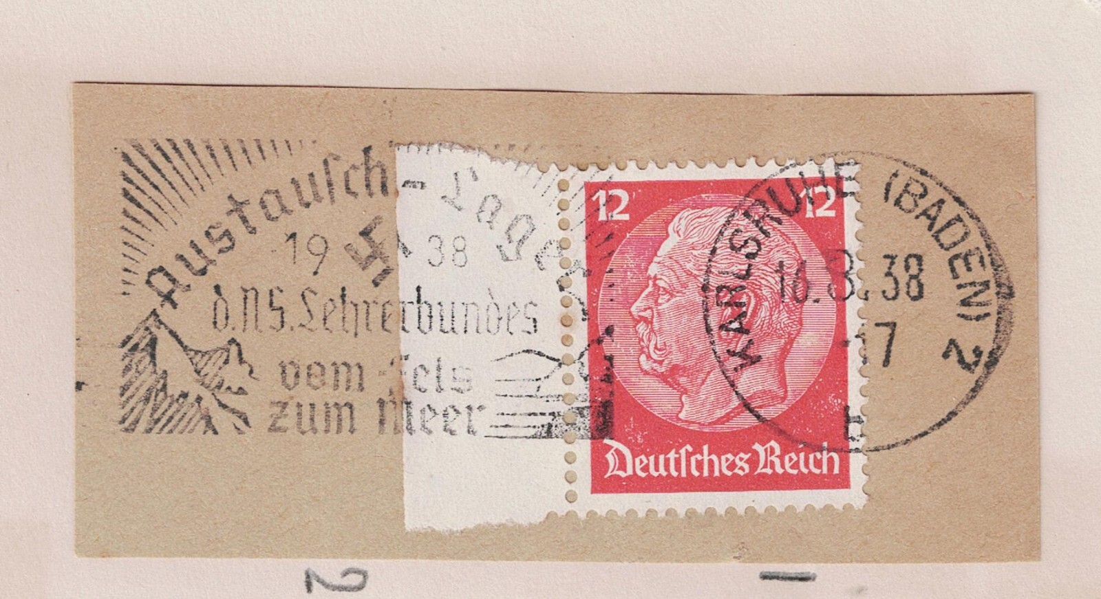 Germany WW2 Third Reich Symbols Postmark 1938 Baden GER | eBay