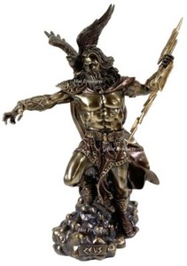 LARGE 20" ZEUS GOD OF THUNDER Lightning Bolt GREEK MYTHOLOGY Statue ...