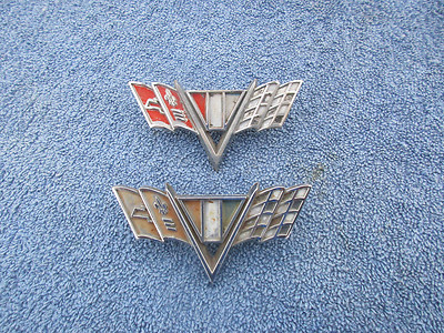 1965 66 CHEVROLET IMPALA V CROSSED FLAGS FENDER EMBLEMS | eBay