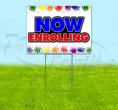 NOW ENROLLING 18x24 Yard Sign WITH STAKE Corrugated Bandit USA VPK ...