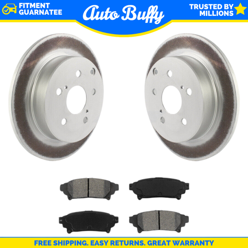 Coated Disc Brake Rotors And Semi-Metallic Pad Rear Kit For Toyota ...