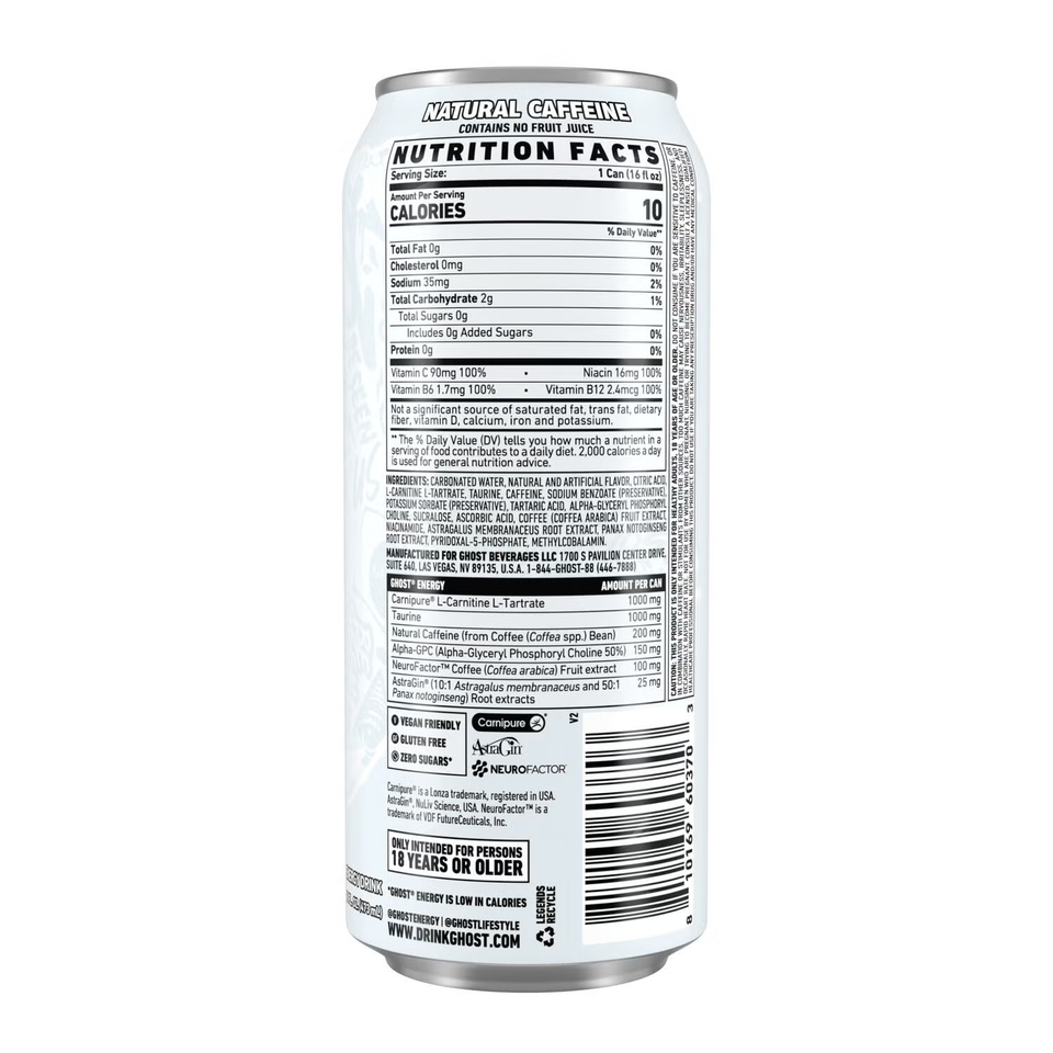 Ghost Energy Drink Original Flavor Workout Legendary Taste 12 Cans 16 ...