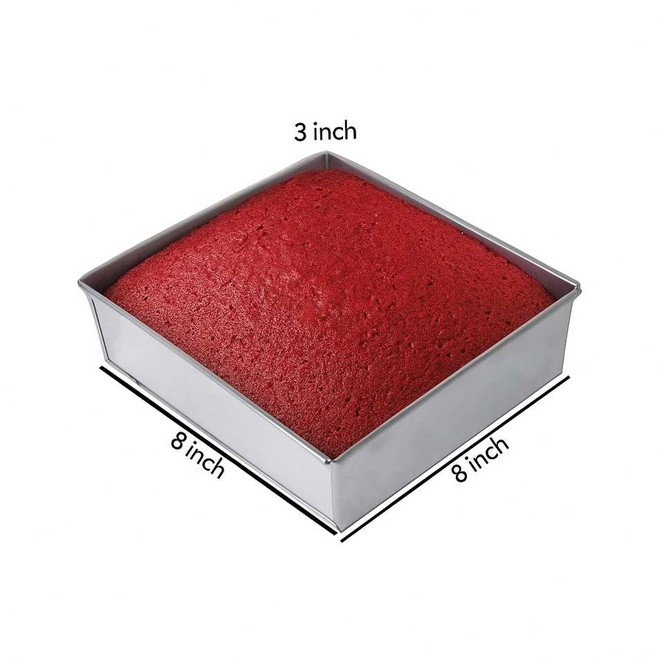 Single Square Cake Tin 6'' 8'' 10'' 12'' – Choose 3" or 4" Depth ...