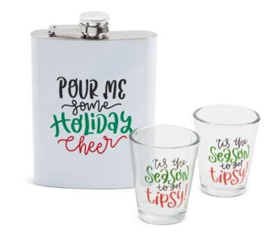 Haymaker 'Holiday Cheer' Steel Flask & Shot Glass Set, White 8Oz | eBay