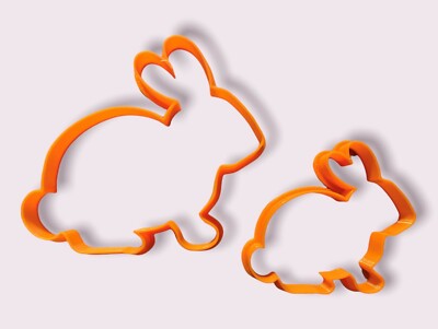 Set of 2 x RABBIT - PET EASTER BUNNY Cookie or Fondant Cutters ...