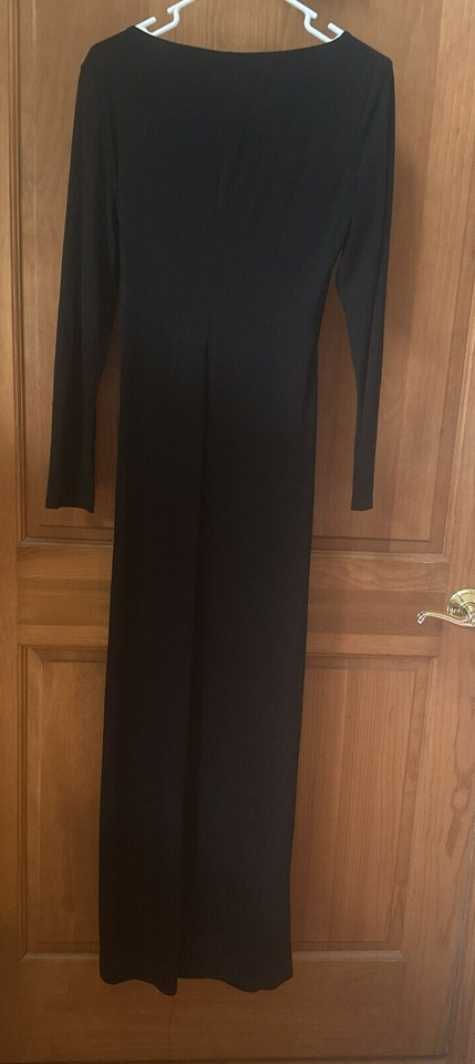 Womens Dress Evening Gown Party Formal Chaps Sequin Maxi Black Chiffon ...