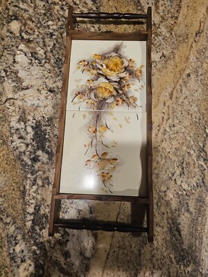 vintage Ceramic Tile Wood Serving Tray wall art | eBay
