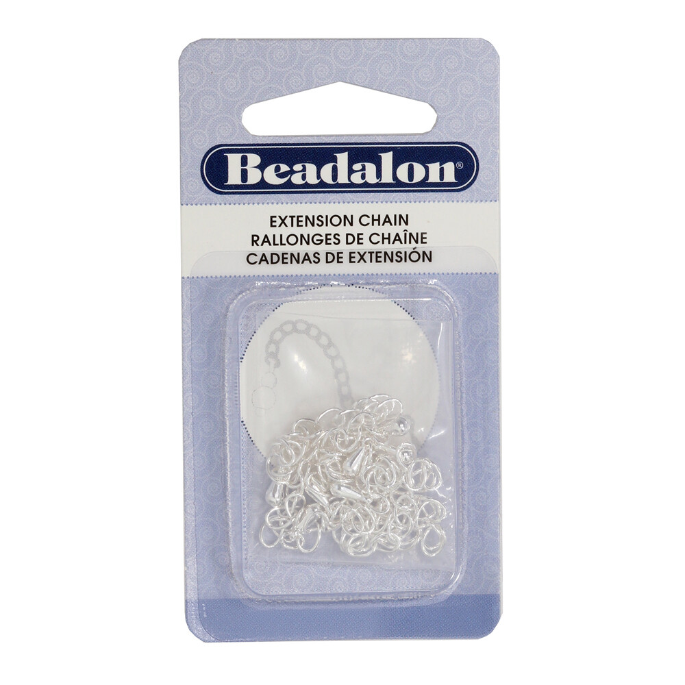 Beadalon® Extension Chain Tear Drop Style 57mm Silver Plated 7 pieces ...