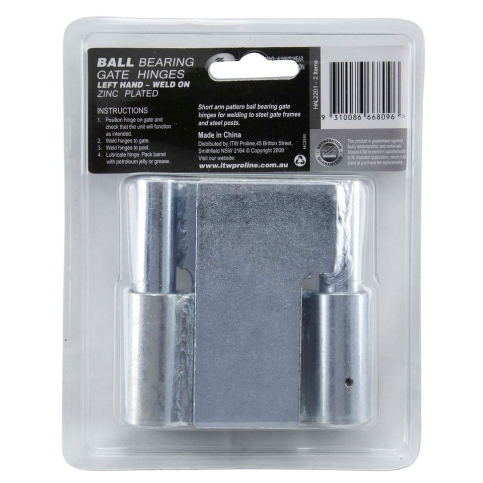 Zenith Zinc Plated Ball Bearing LEFT HAND Weld On Gate Hinges 2 Pieces ...