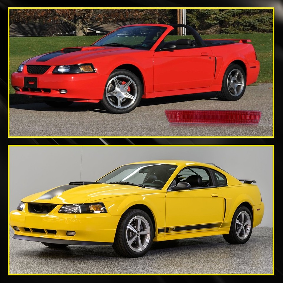 2X For Ford 1999-04 Mustang Rear Bumper Side Red/Smoked Reflector XR3Z ...