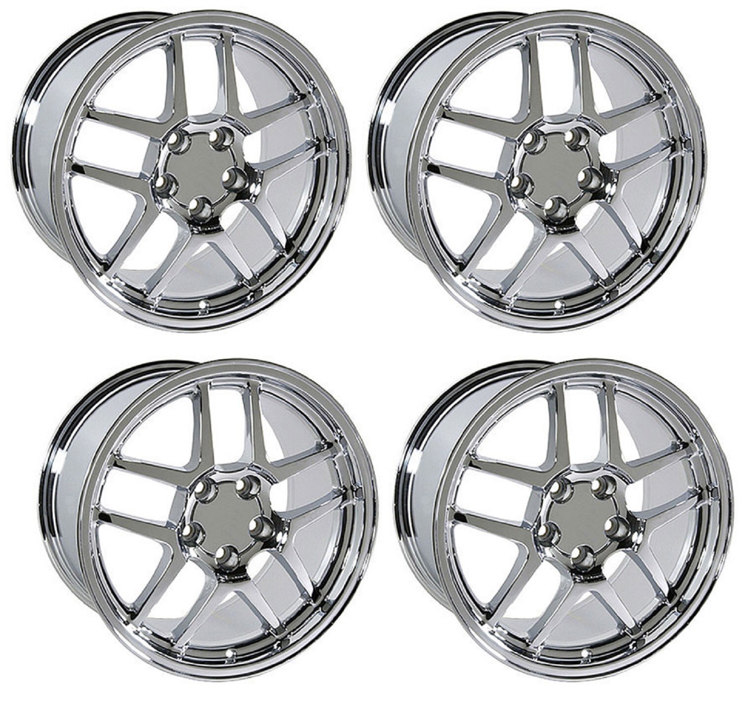 C5 CORVETTE Z06 REPLICA WHEELS Set of Four 17x9.5" Rims - Chrome | eBay
