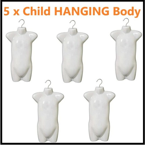 5 x Child HANGING Body Shop Display Body Form Kids Mannequin WHITE For ...