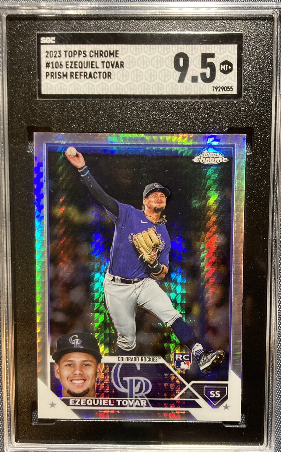 EZEQUIEL TOVAR RC 2023 Topps Chrome Prism Refractor Card #106 Graded ...
