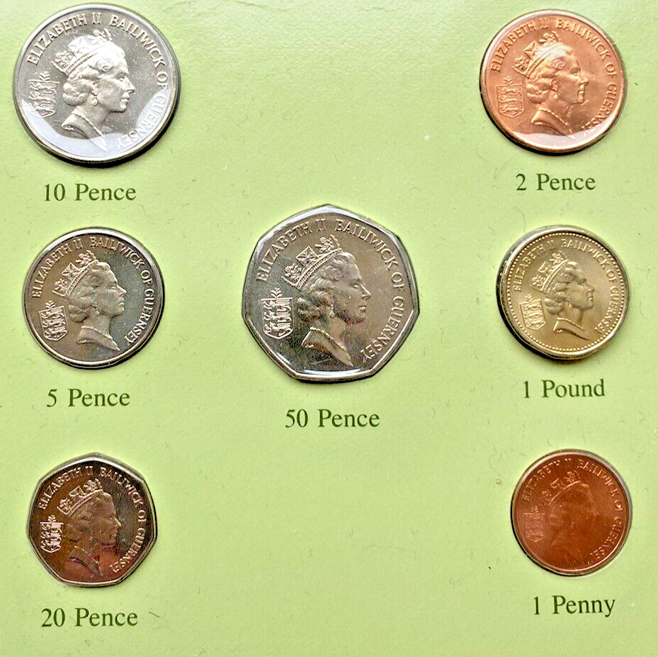 Coin Sets of All Nations Bailiwick of Guernsey (7 Coin Set) Pence/Penny ...