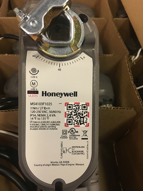 Honeywell Direct Coupled Actuator MS4103F1025 Spring Return Open Box ...