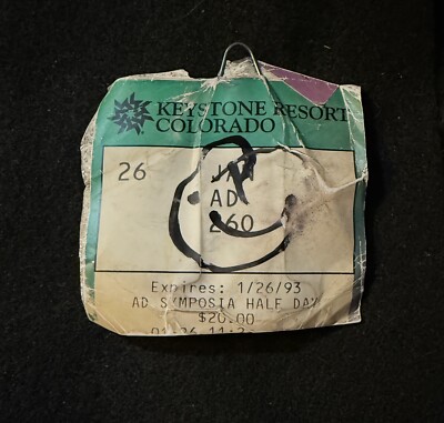 KEYSTONE/NORTH PEAK/ARAPAHOE 1/26/1993 Ski Lift Ticket COLORADO ...