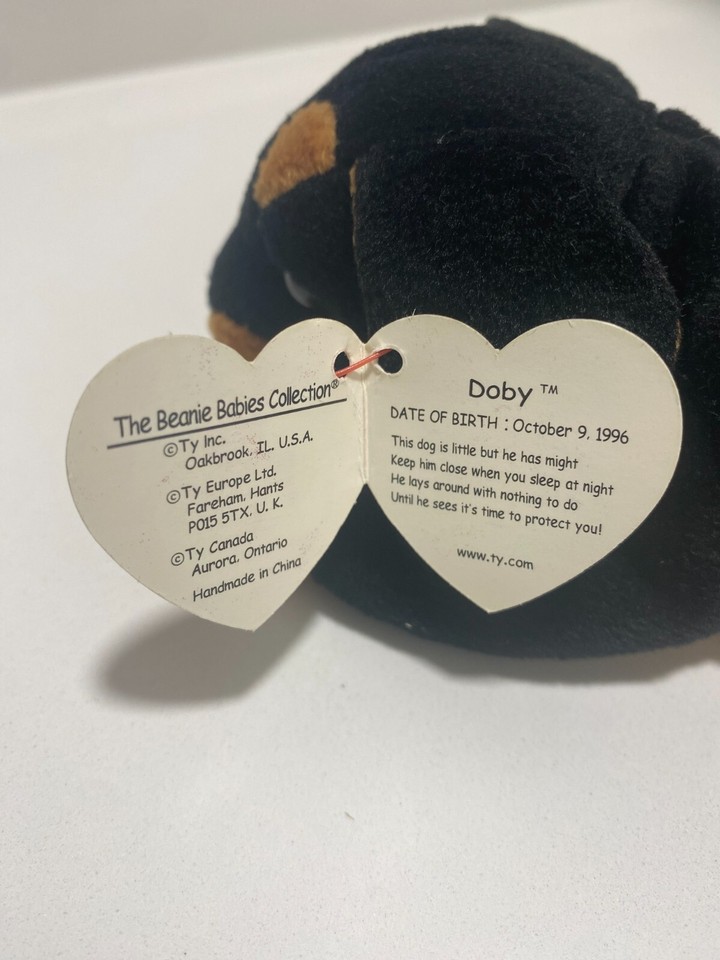 Ty Beanie Baby "Doby" the Doberman RARE with Errors 1996 | eBay