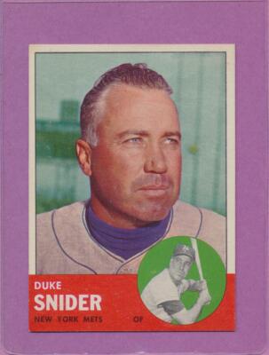 1963 Topps Duke Snider #550 HOF Mets Card ULTRA HIGH GRADE CENTERED | eBay
