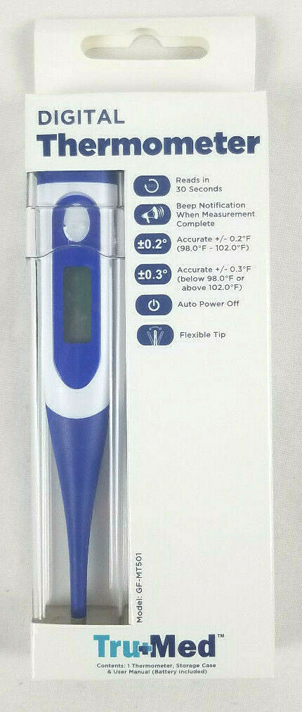 Tru Med Digital Thermometer Oral Rectal or Armpit Use 30 Second Results 810051080551 | eBay