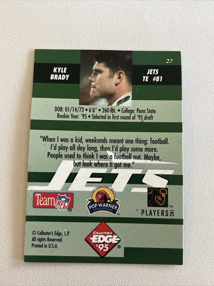 1995 Collector's Edge Instant Replay Prisms Kyle Brady #27 Rookie RC ...