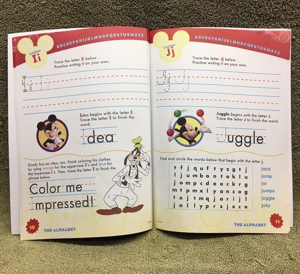 Disney Mickey Mouse Learning Workbook - Alphabet Ages 3+ | eBay