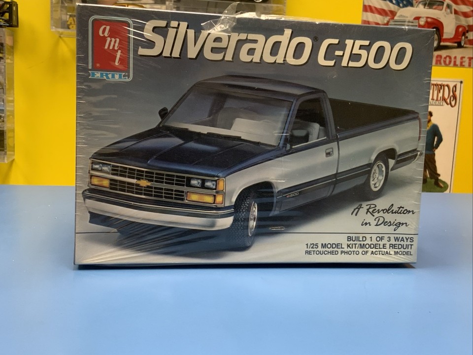 AMT ERTL SILVERADO C-1500 1/25 SCALE MODEL KIT #6276 BUILD 1 OF 3 WAYS ...