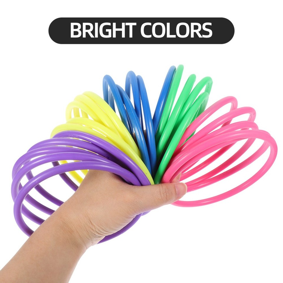 24 Pcs Plastic Hoops Ring Toss Rings Birthday Party Games for Kids ...