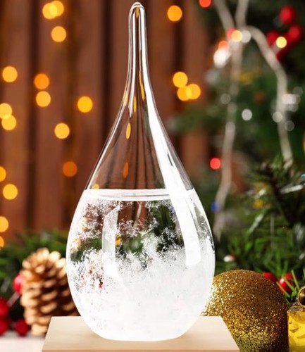 New Storm Glass Weather Predictor, Glass Sphere with Wood Base ...
